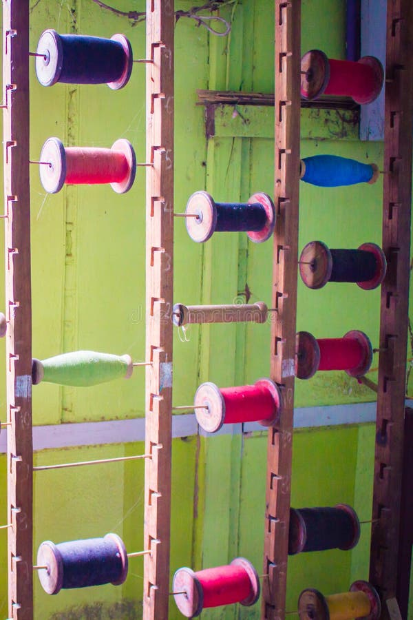 Handloom yarn for textile stock image. Image of weaving - 123291399