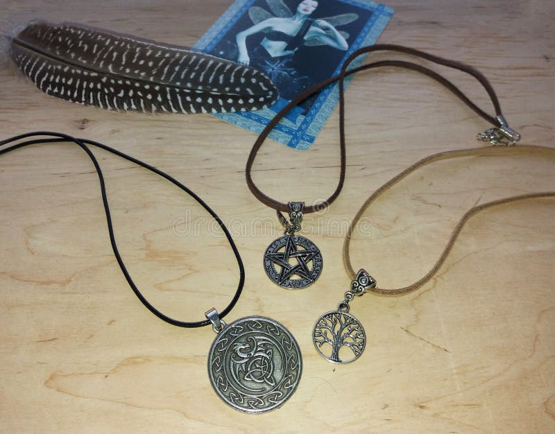Magic Protective Pendants for Witches and Magicians Stock Photo - Image ...