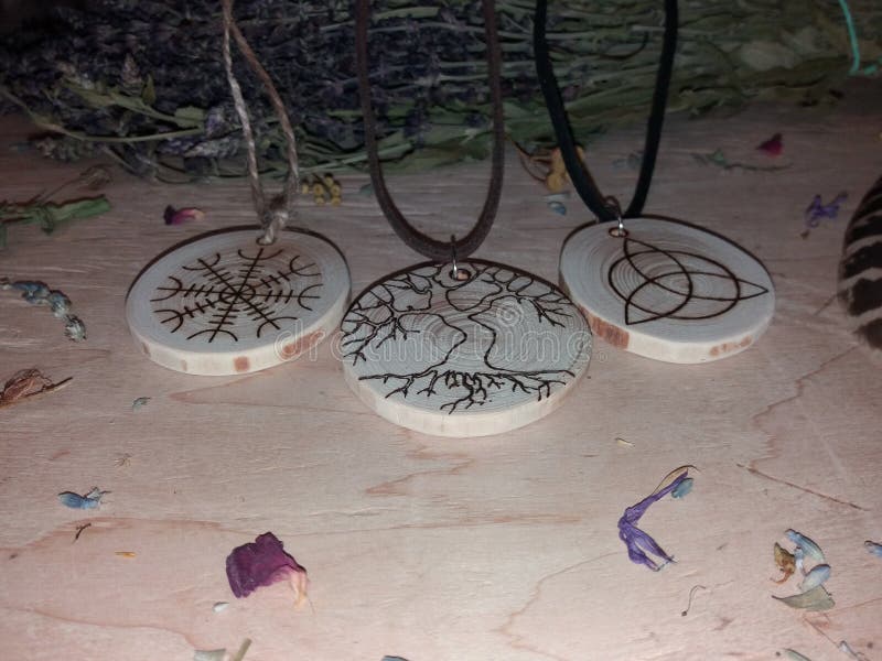 Magic Protective Pendants for Witches and Magicians Stock Photo - Image ...