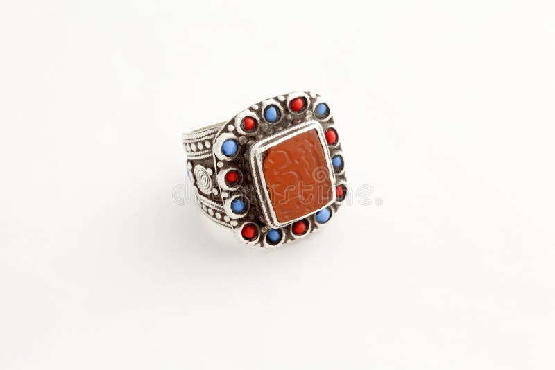 Handmade Antique Silver Jewelry, Ring Stock Image - Image of precious ...