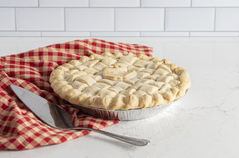 Handmade Apple Pie with a Lattice Crust Stock Photo - Image of uncut ...