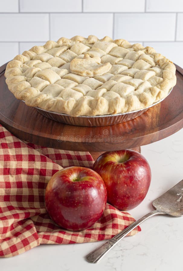 Handmade Apple Pie with a Lattice Crust Stock Image - Image of tart ...