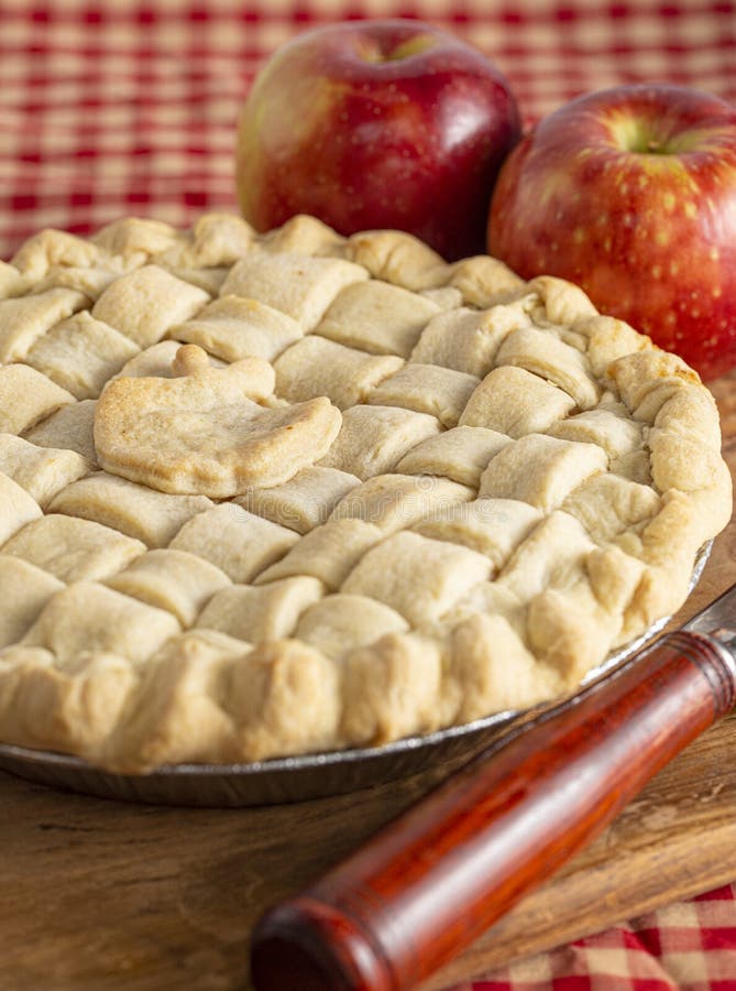 Handmade Apple Pie with a Lattice Crust Stock Image - Image of crust ...