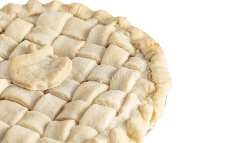 Handmade Apple Pie with a Lattice Crust Isolated on a White Background ...