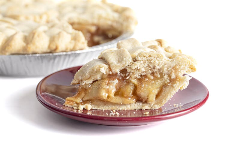 Handmade Apple Pie with a Lattice Crust Isolated on a White Background ...