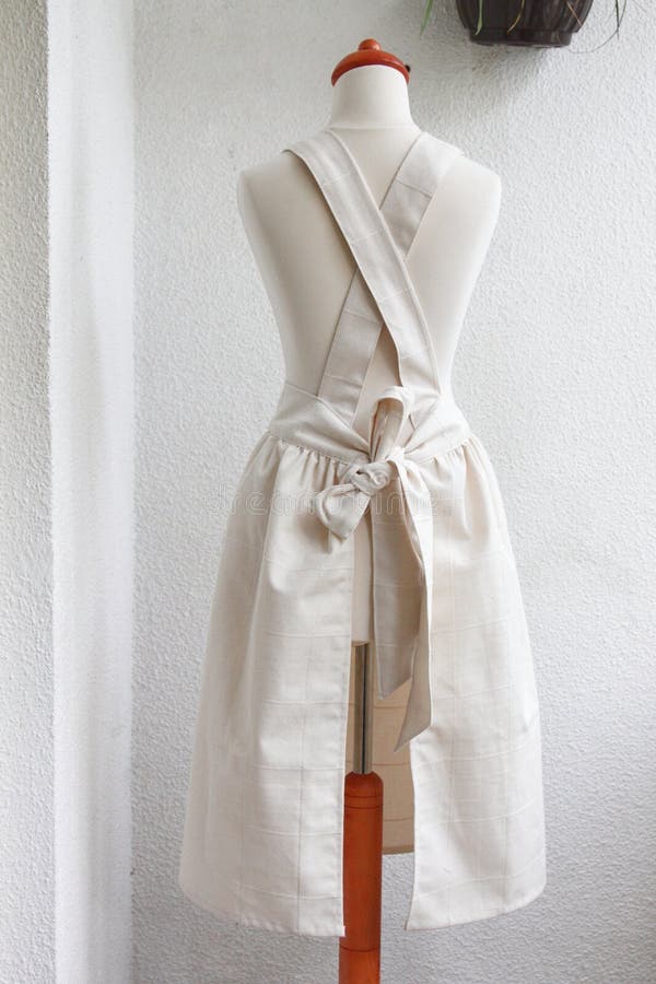 Handmade apron stock image. Image of pockets, back, white - 318645427