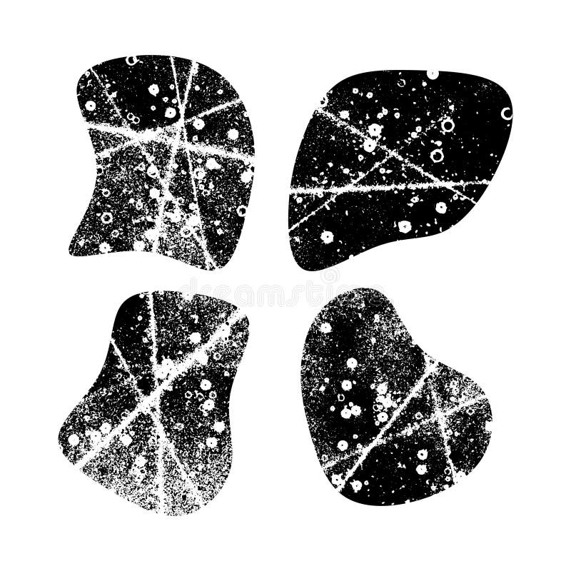 Handmade Artwork. Set of Liquid Geometric Shapes, Blobs. Ink Splatter ...