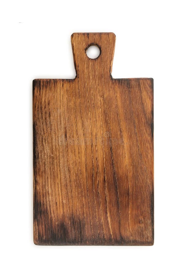 Handmade Ash-tree Wood Cutting Board, Isolated on a White Background ...