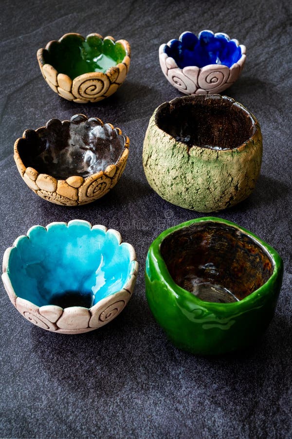Handmade Assorted Many Different Bright Multicolored Ceramic Bowls and ...