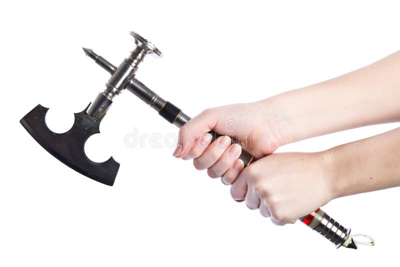 Handmade Ax in Woman S Hand Stock Photo - Image of tool, handle: 43076630