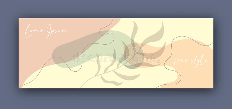 Handmade Background Layout with Arbitrary Shapes, Plant Elements and ...