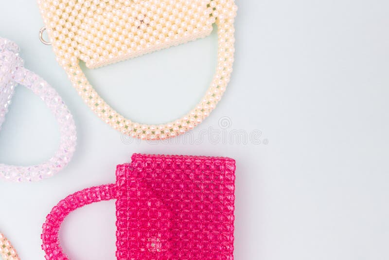 Handmade Bags Made from Beads. Stock Image - Image of handcraft ...