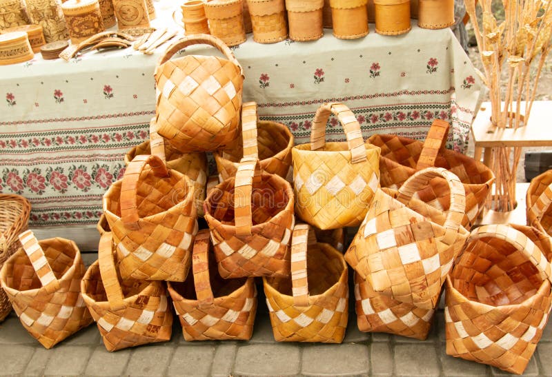 Handmade Baskets Made of Wood Stock Image - Image of wood, labor: 170067653