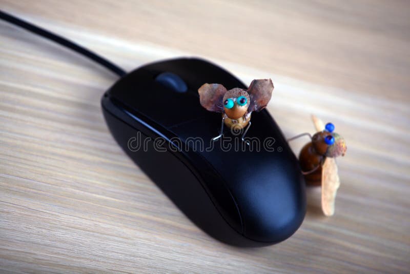 Handmade Bee Acorn Table Computer Mouse Stock Photo - Image of chestnut ...