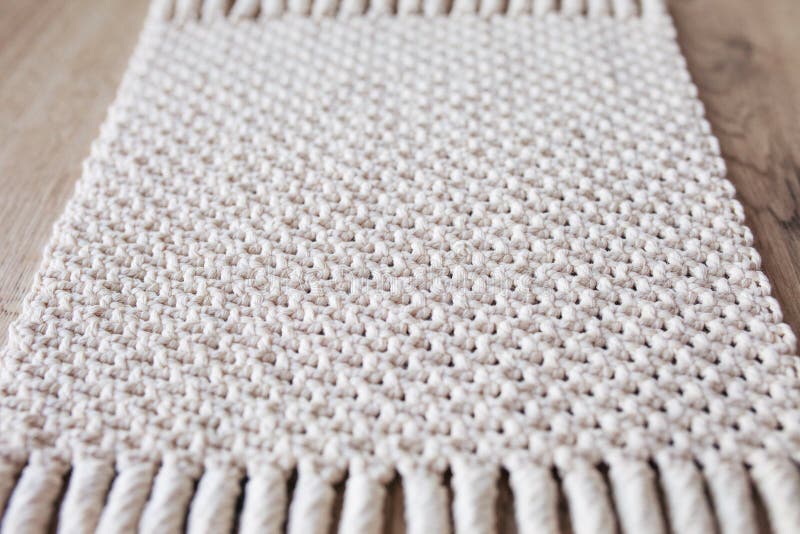 Handmade Beige Macrame Pattern Background. Macrame Texture, ECO ...