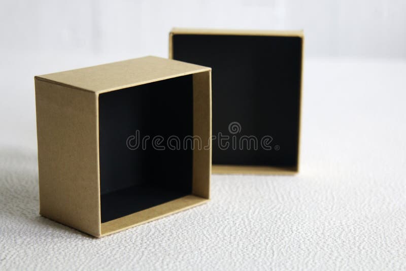 A Handmade Beige Pasteboard Box on a White Background. Top View Stock ...