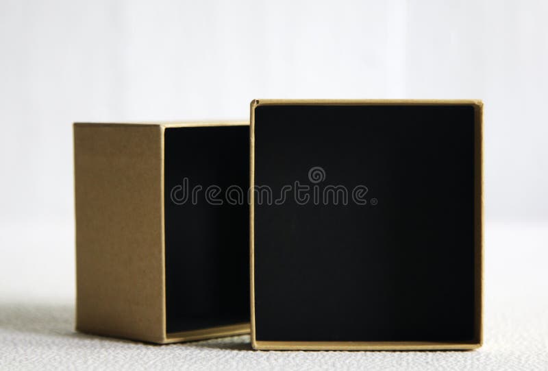 A Handmade Beige Pasteboard Box on a White Background. Top View Stock ...