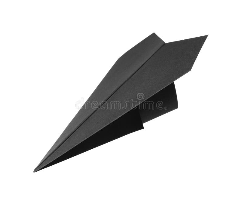 Handmade Black Paper Plane Isolated on White Stock Photo - Image of ...