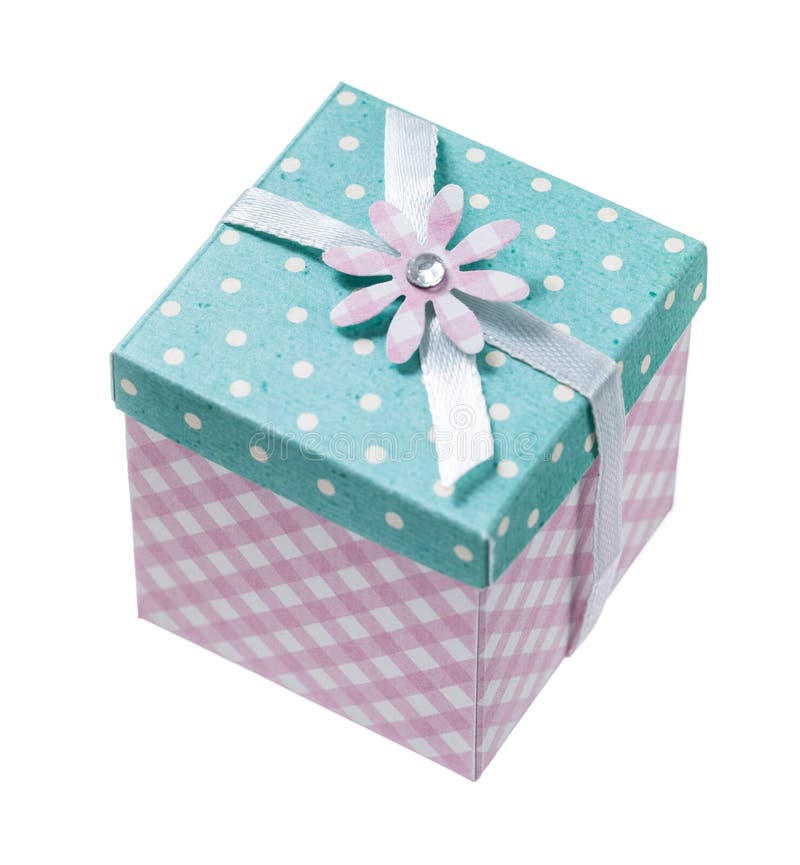 Handmade Boxed Gift Isolated on White Stock Image - Image of packing ...