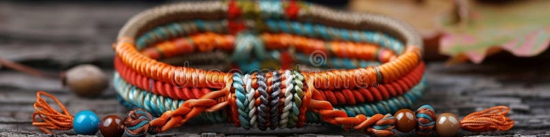 Handmade Bracelet Made with Colorful Ropes Stock Photo - Image of color ...