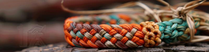 Handmade Bracelet Made with Colorful Ropes Stock Image - Image of ...