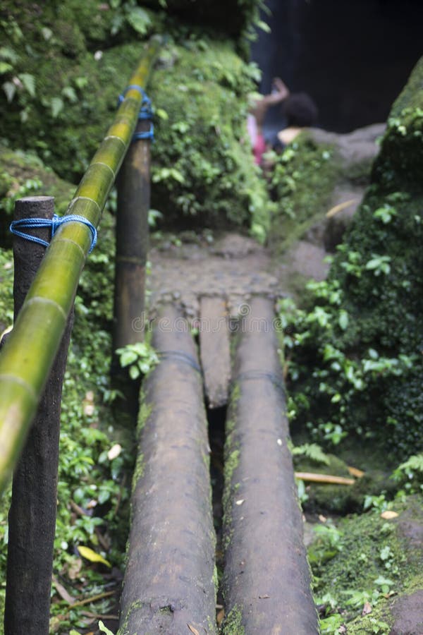 A Handmade Bridge Made of Bamboo. Stock Image - Image of nature, bridge ...