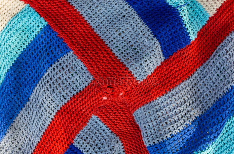 Handmade Bright Knitted Hippie Pattern Cloth Texture. Textile for Home ...