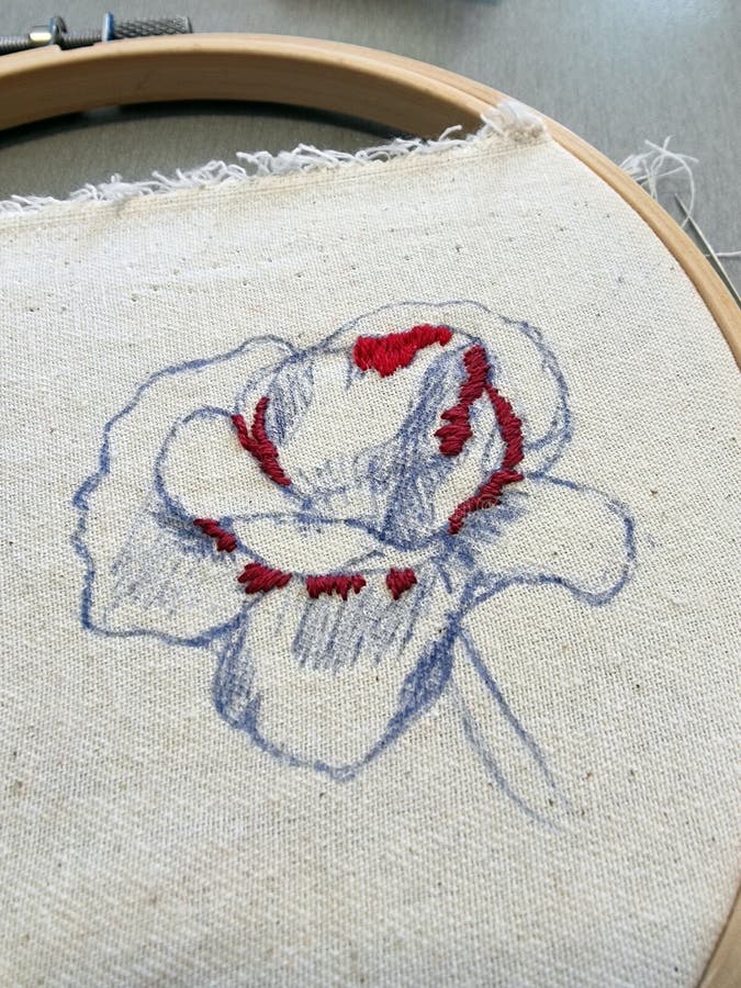 Handmade Brooches Embroidered with Spring Flowers - Red Poppy Stock ...