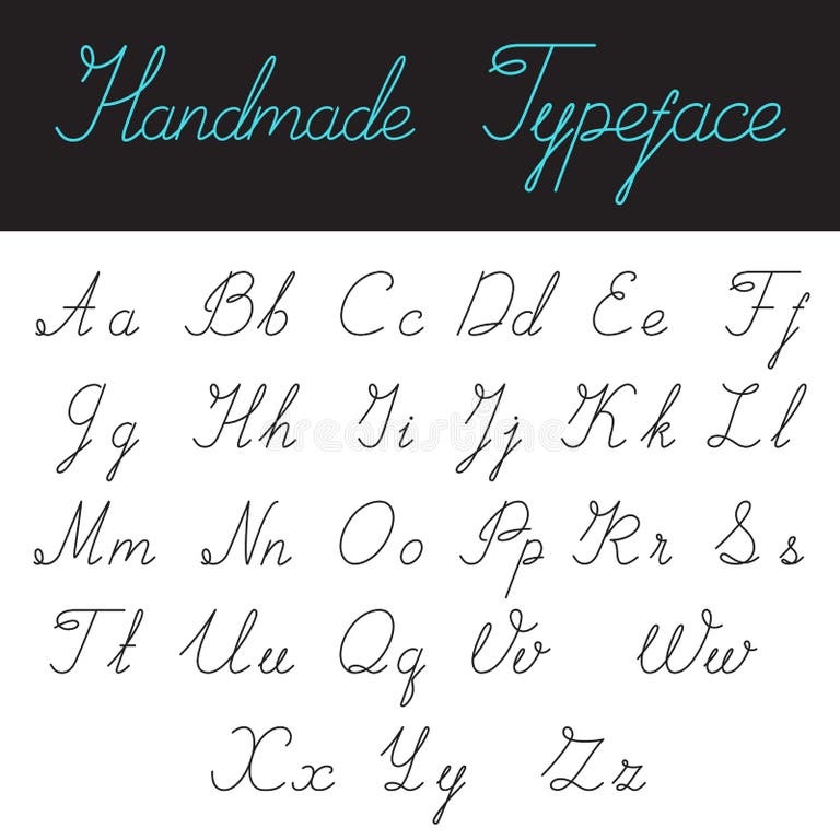 Handmade Calligraphic Script Font Linear Style Vec Stock Vector - Illustration of creative ...