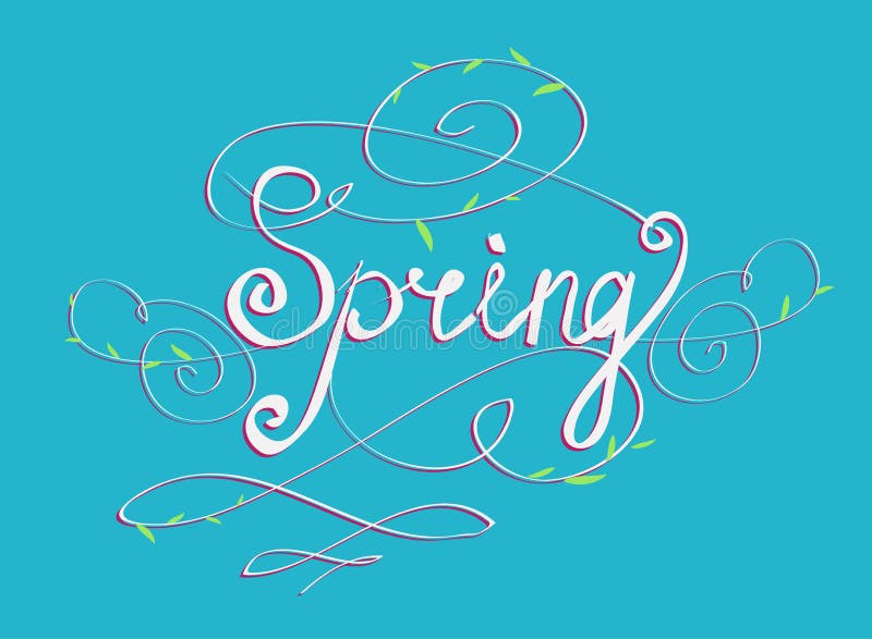 Handmade Calligraphy SPRING Stock Illustration - Illustration of letter ...