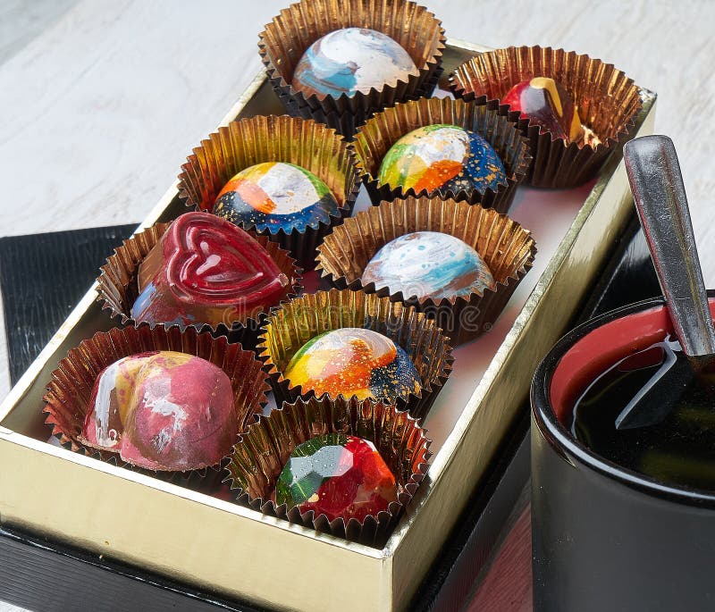 Handmade Candies Colored in Box Stock Image - Image of luxury, food ...