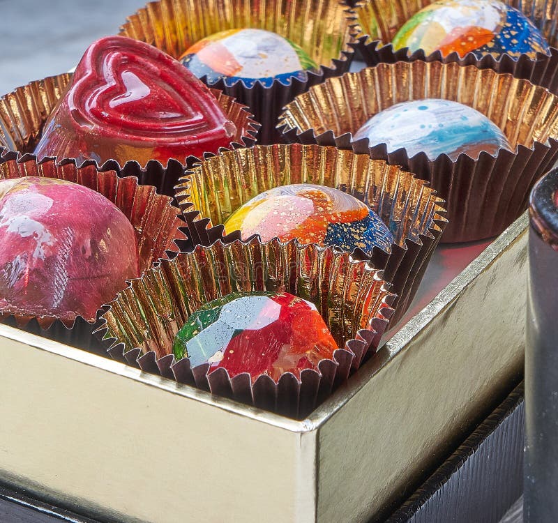 Handmade Candies Colored in Box Stock Photo - Image of bitter, factory ...