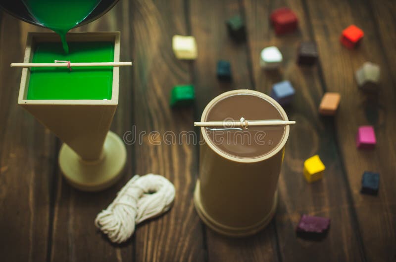 Handmade Candle Making Process. Stock Image - Image of candlemaker ...