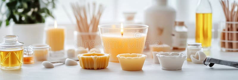 Handmade Candles on a Table Stock Photo - Image of craft, generated ...