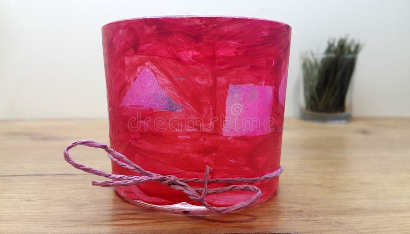 Handmade Candlestick Decorated with Thread and Sparkles. Kids ...