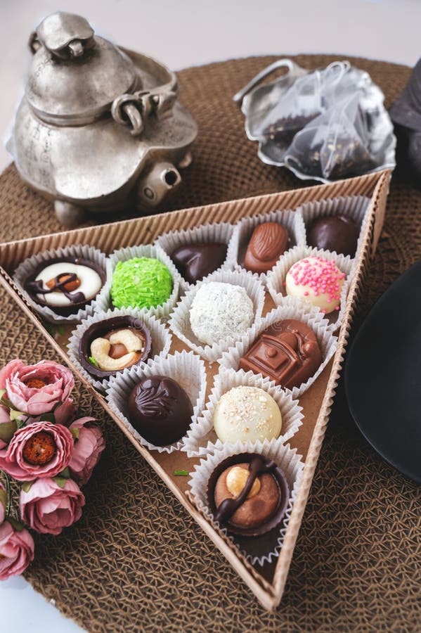 Handmade Candy Close Up Table Festive Still Life Chocolate Stock Photos ...