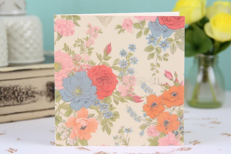 Handmade Card, Featuring Delicate Floral Prints and Handwritten Message ...