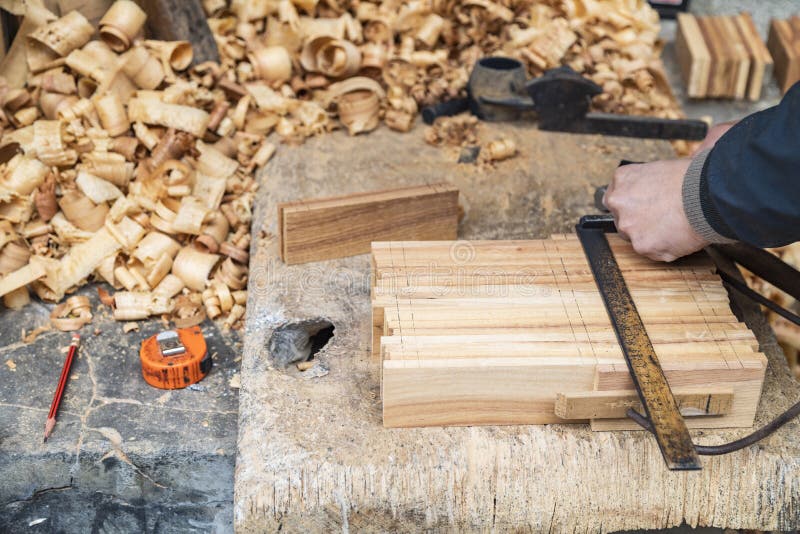 A Handmade Carpenter at Work Stock Photo - Image of joinery ...