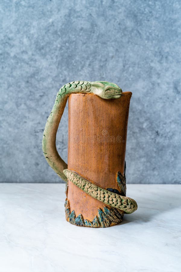 Handmade Ceramic Carafe Snake Pattern Design Stock Photo - Image of ...