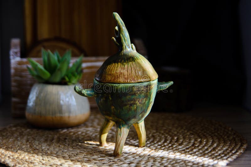 Handmade Ceramic Craft Ware. Bowl Stock Photo - Image of plate, ceramic ...