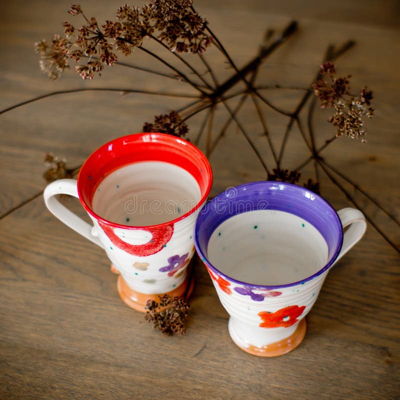 Handmade ceramic cups stock photo. Image of clean, bowl - 28941296