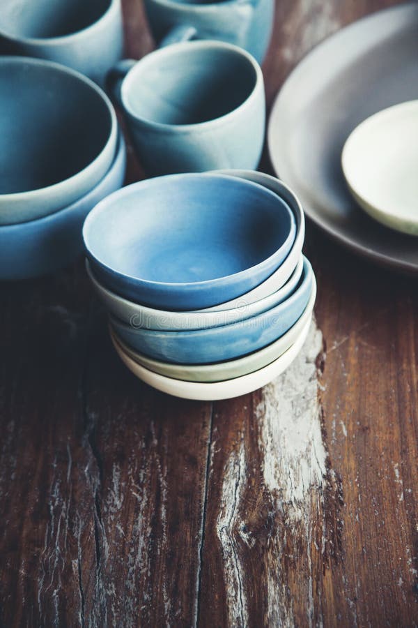Handmade ceramic dishes stock image. Image of decoration - 68135709