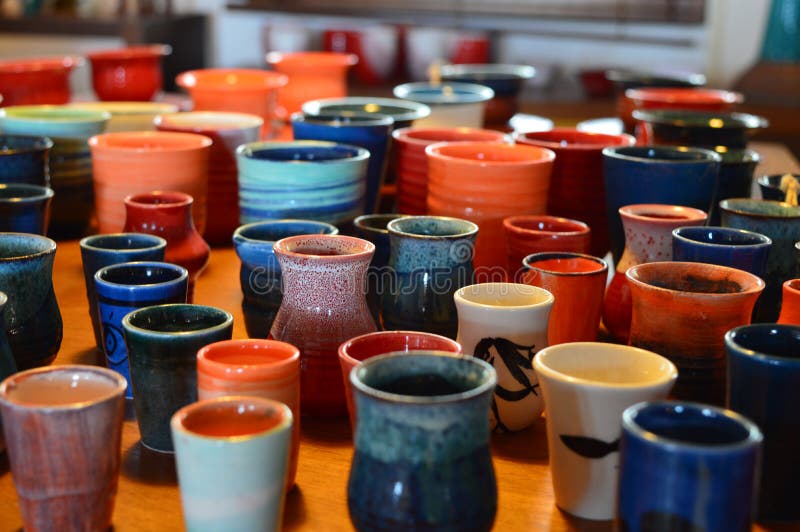 Handmade Ceramic Fired Colorful Gift Cups Stock Image - Image of hobby ...