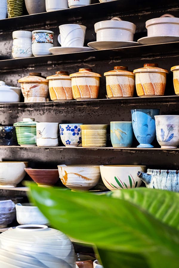 Handmade Ceramic Pottery on Display Stock Image - Image of handicraft ...