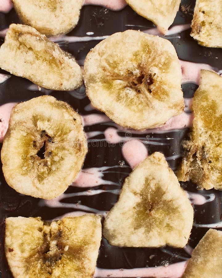 Handmade Chocolate Bar with Banana Filling. Handmade Chocolate. Stock ...