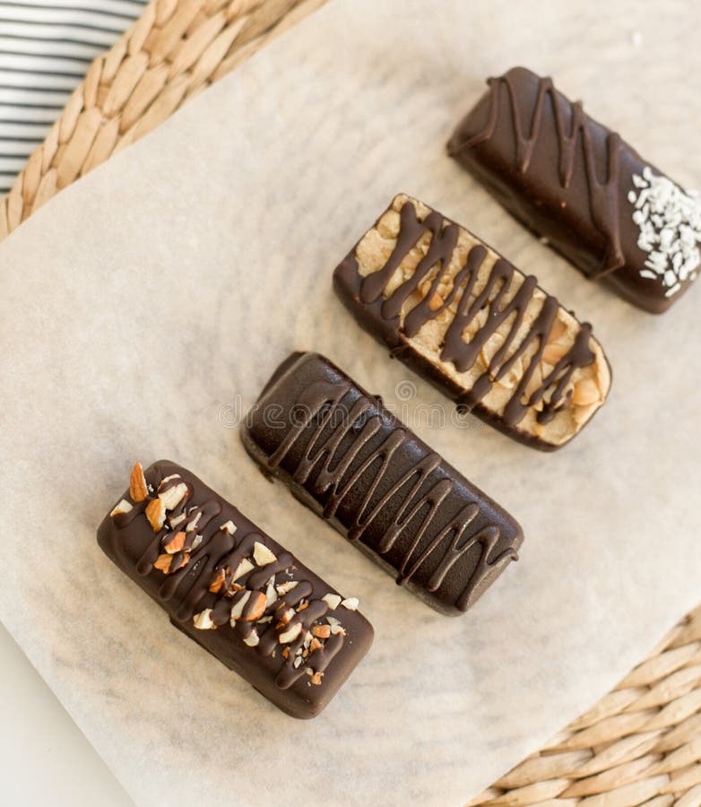 Handmade Chocolate Candies with Nuts Stock Photo - Image of coconut ...