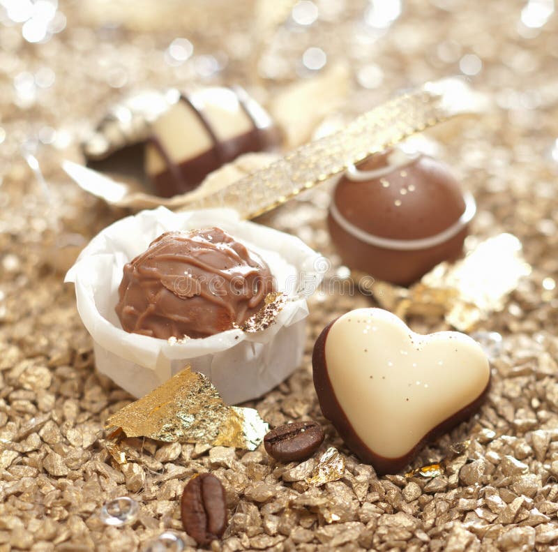 Handmade Chocolate Heart Truffle Stock Image - Image of closeup, cacao ...