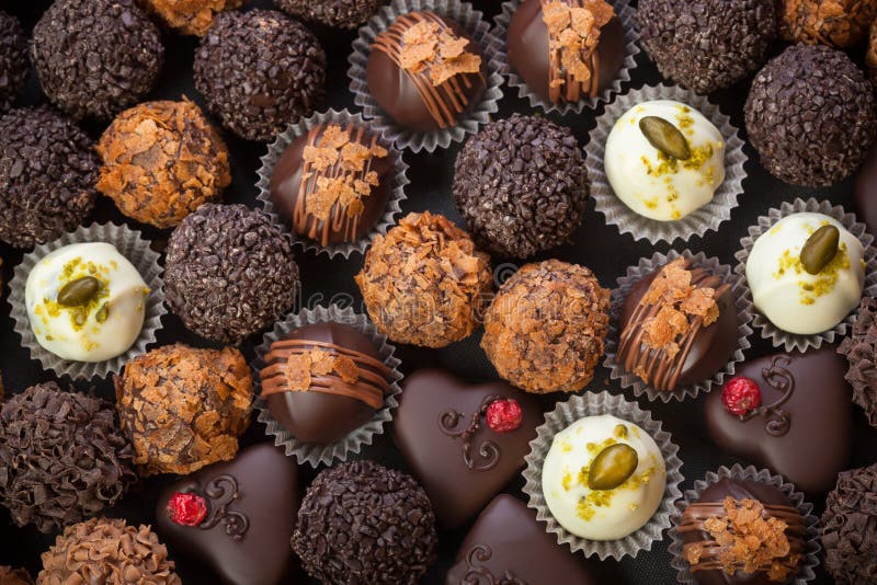 Handmade chocolates stock image. Image of white, collection - 29685451