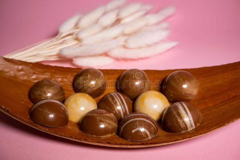 Handmade Chocolates and Sweets in the Making Stock Photo - Image of ...
