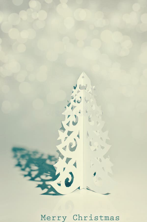 Handmade Christmas Tree Cut Out from Paper Stock Photo - Image of paper ...